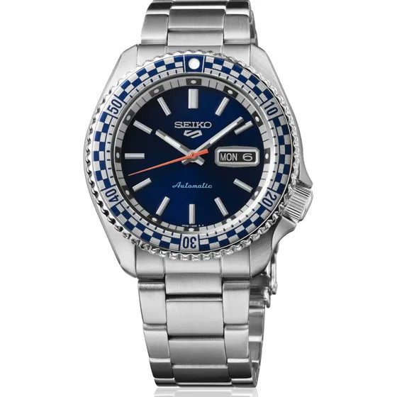 Seiko 5 100M X Petrol Blue Checkered Flag Timer Special Edition ...