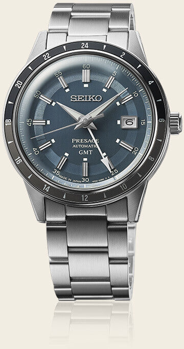 Seiko Presage Style 60 Teal Green Dial GMT Men's Stainless Steel Strap ...