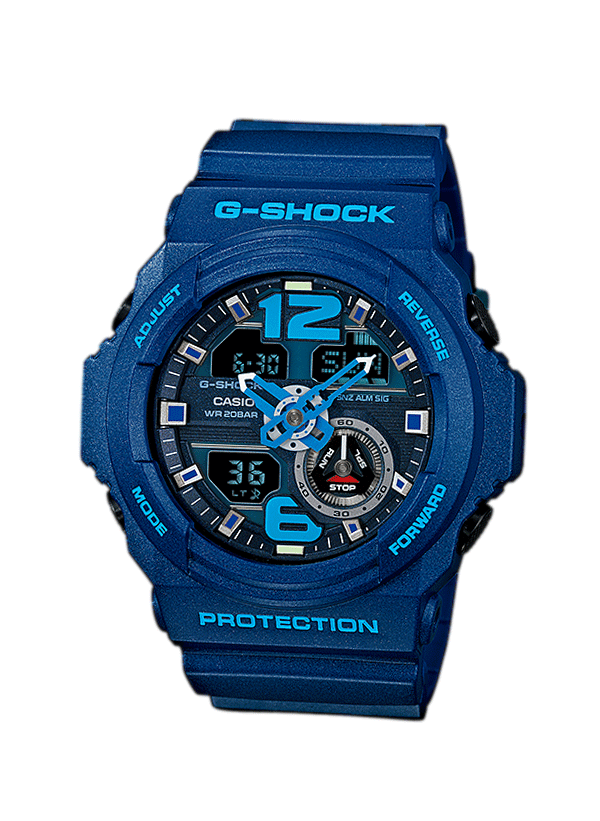 Casio G-Shock Big Size Series Analog-Digital Metallic Blue Watch GA310 ...