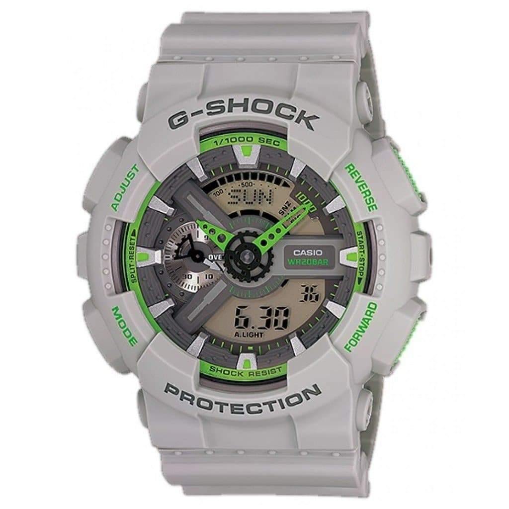Casio G-Shock GA110 Series Anadigi Neon Color Dr. Doom Grey Hulk Watch ...