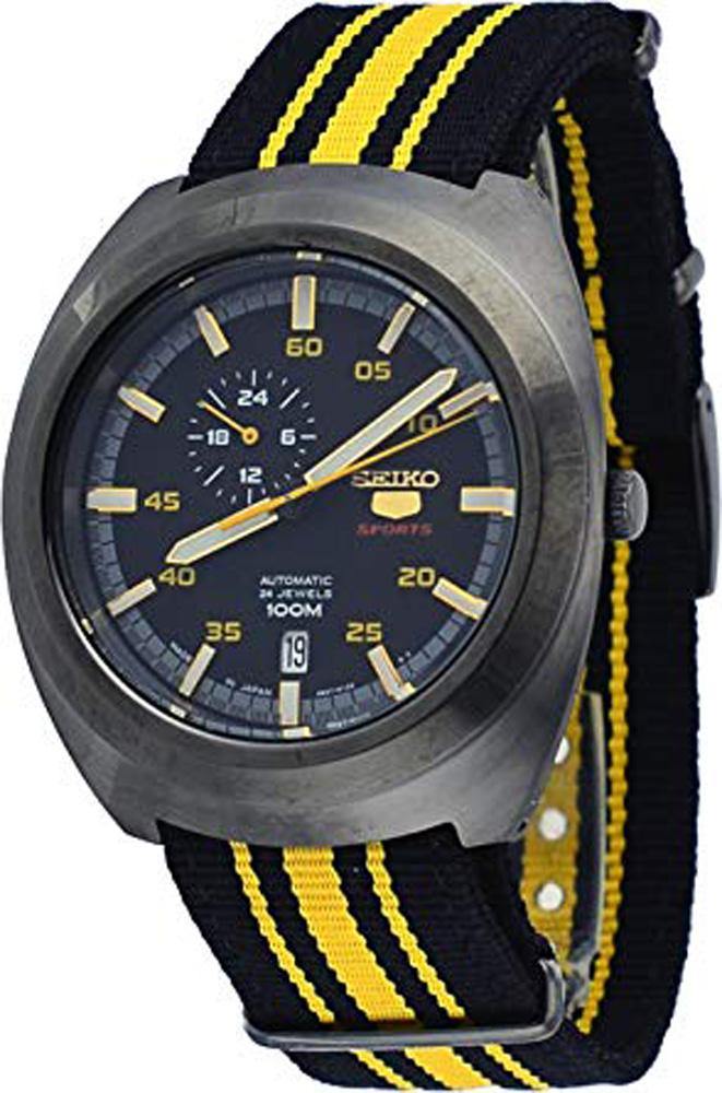 Seiko 5 Sports Japan Made 100M 24 Hour Sub-dial Black Helmet Turtle ...