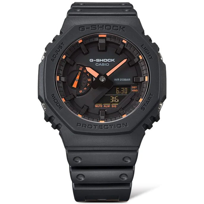 Casio G-Shock Carbon Core Guard Black x Orange AP CasiOak Watch GA2100 ...